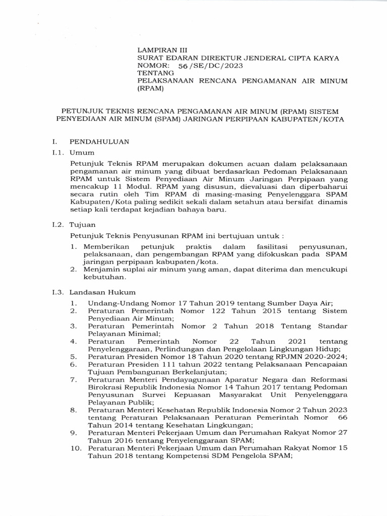 Panduan Penyusunan RPAM SPAM | PDF