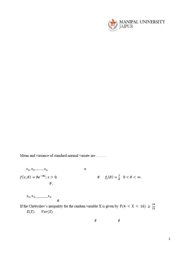 19 - Statistical Method & Probability Theory - Set 1 | PDF | Variance | Estimator