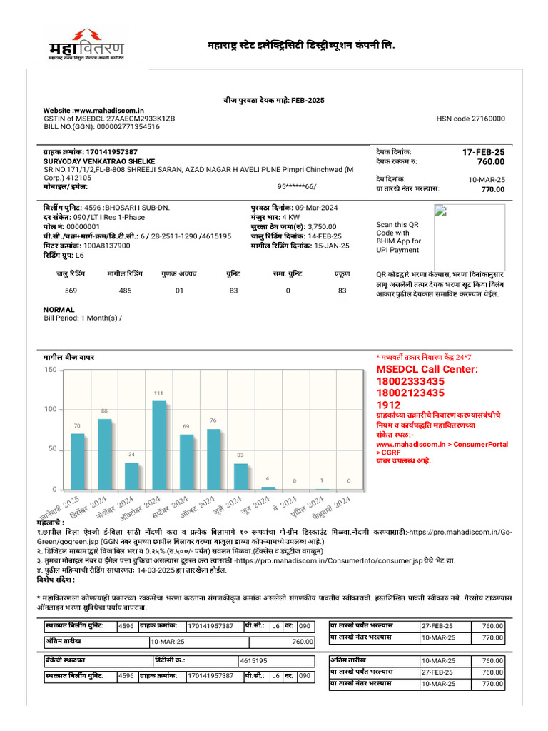 Light Bill Feb 25 Suryody | PDF