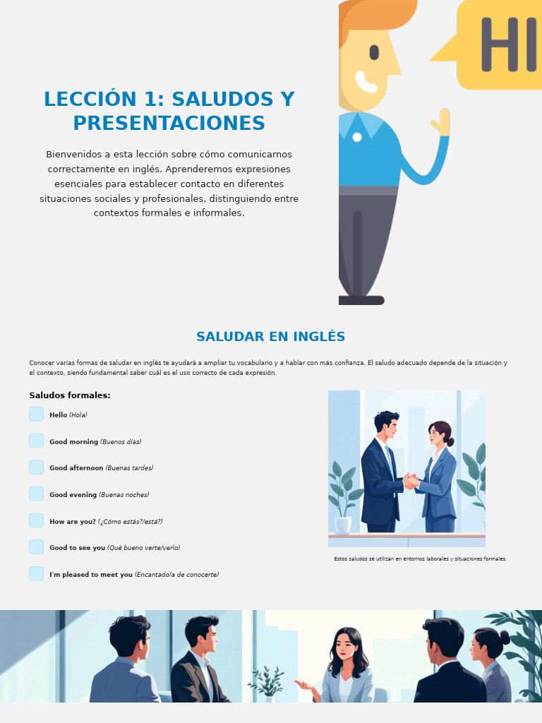 Saludos y Presentaciones | PDF