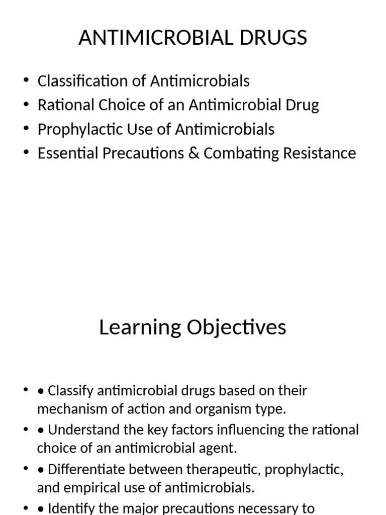 Antimicrobial Drugs: Classification & Use | PDF | Antimicrobial ...
