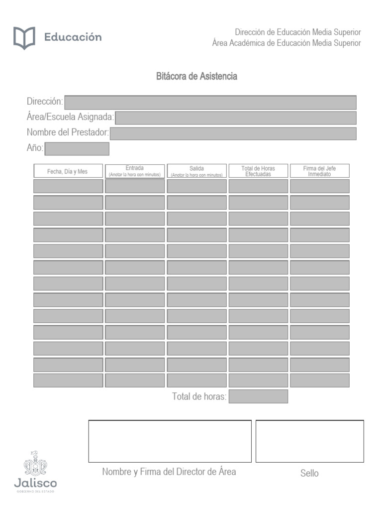 Formato Bit-cora de Asistencia Secretaria de Educaci-n | PDF