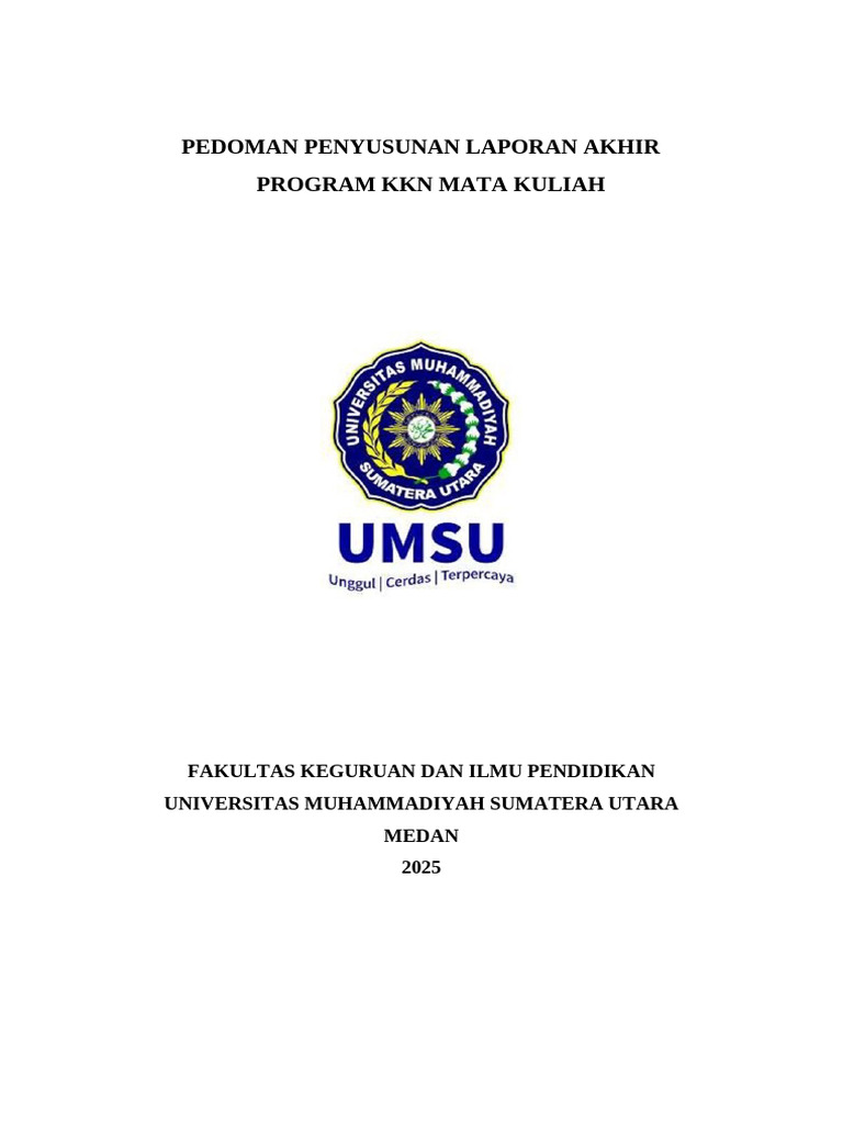 Pedoman Penyusunan Laporan Akhir KKN Mandiri 2025 | PDF