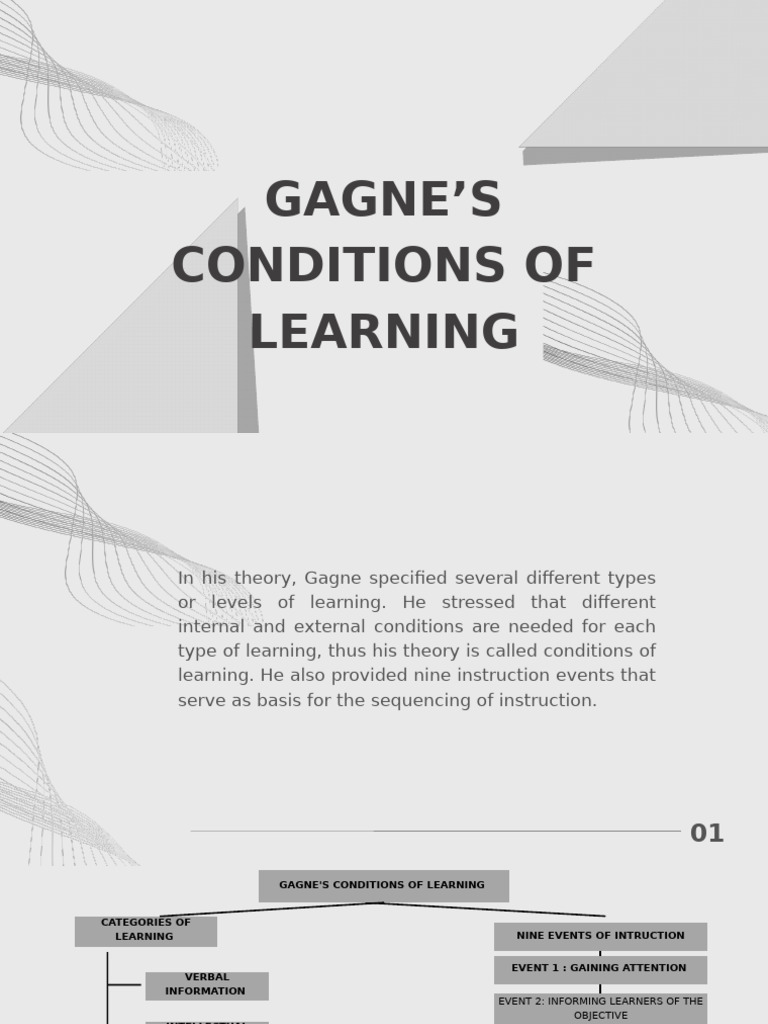Gagne's Conditions of Learning - 20250904 - 122258 - 0000 | PDF | Learning | Mental Processes