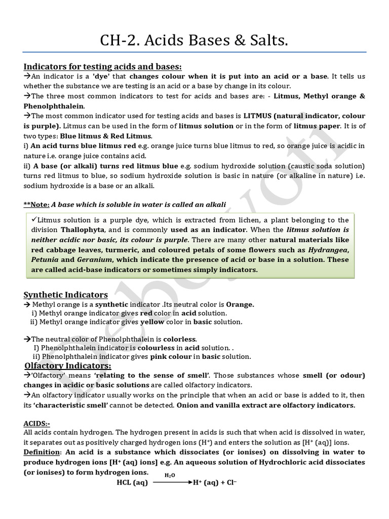Acids, Bases, and Indicators Explained | PDF | Sodium Carbonate | Acid