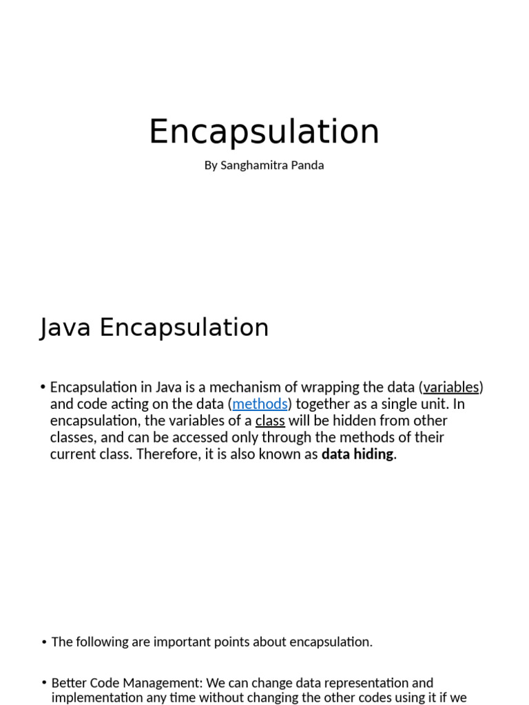 encapsulation in DS | PDF | Method (Computer Programming) | Systems ...