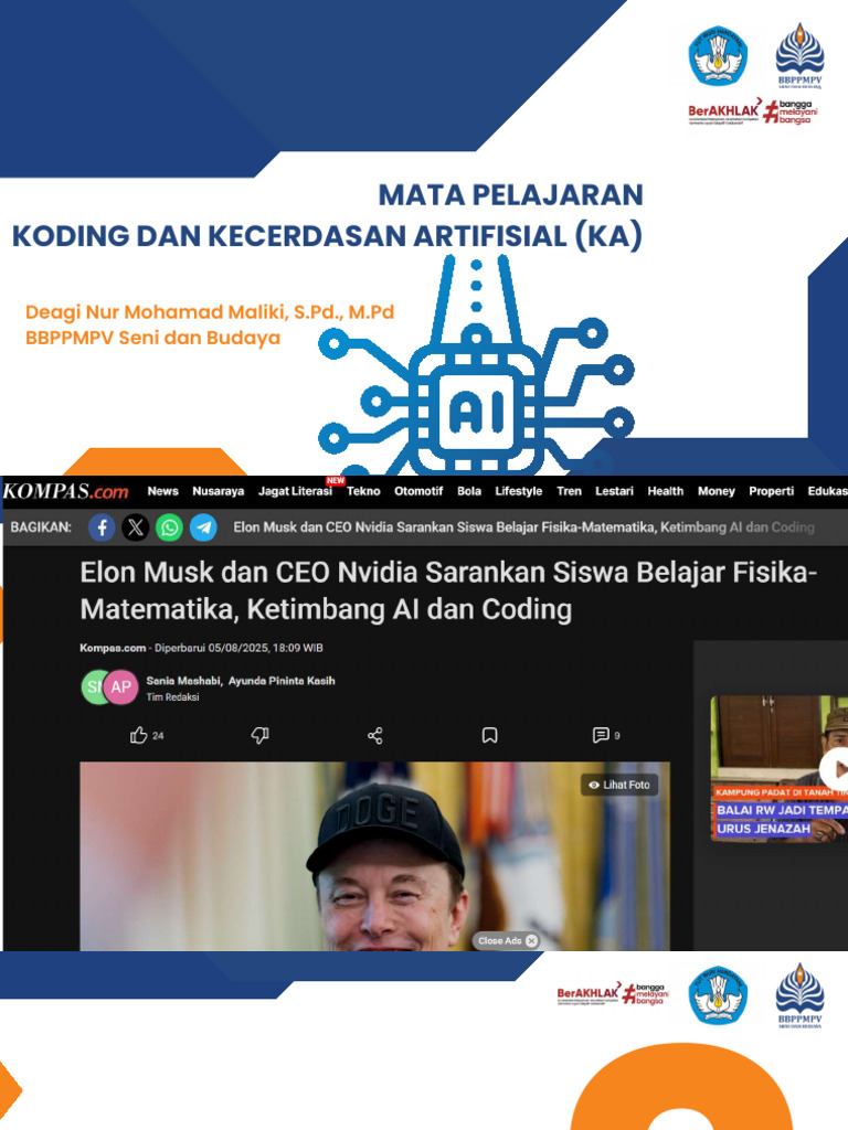 Mata Pelajaran Koding Dan Kecerdasan Artifisial | PDF