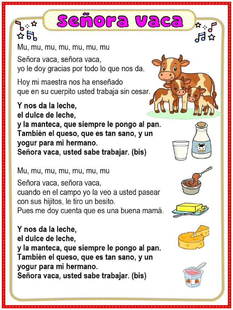 Actividades de lectura sobre la vaca | PDF