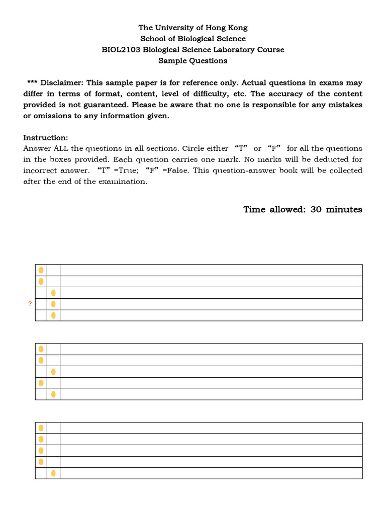BIOL2103 Lab Exam Sample Questions | PDF | Agarose Gel Electrophoresis ...