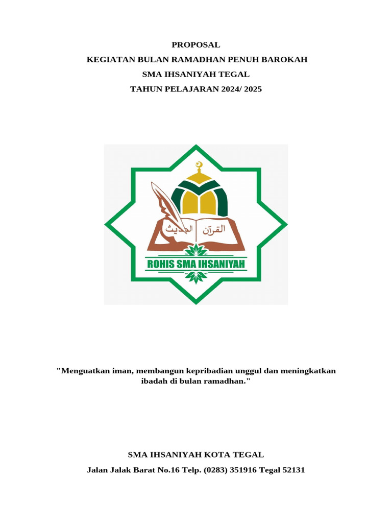 Proposal Ramadhan 1446 H | PDF