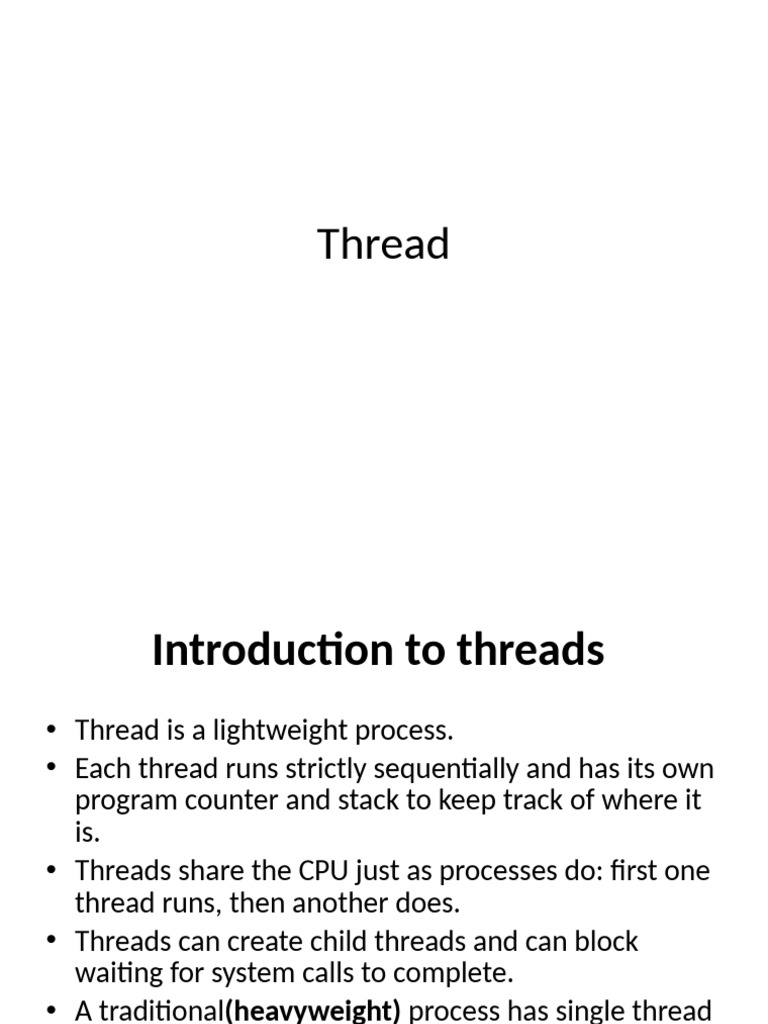 Ch4 Thread | PDF | Thread (Computing) | Process (Computing)