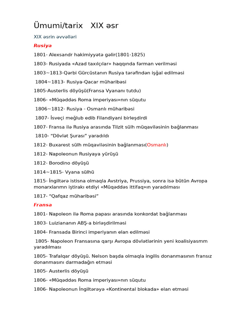 Ümumi Tarix Illər | PDF