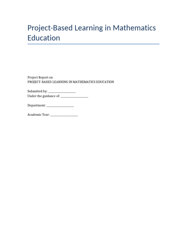 Detailed Project-Based Learning in Math PBL | PDF | Constructivism ...