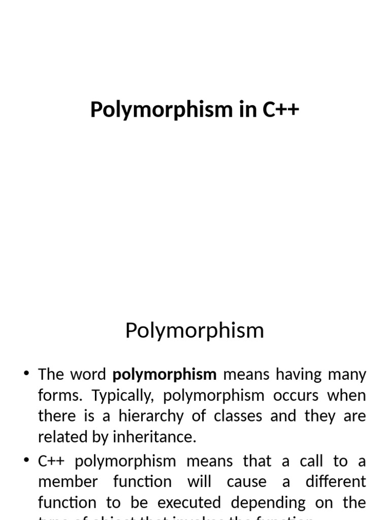 Lecture 9 (Polymorphism) | PDF | Inheritance (Object Oriented Programming) | Class (Computer ...