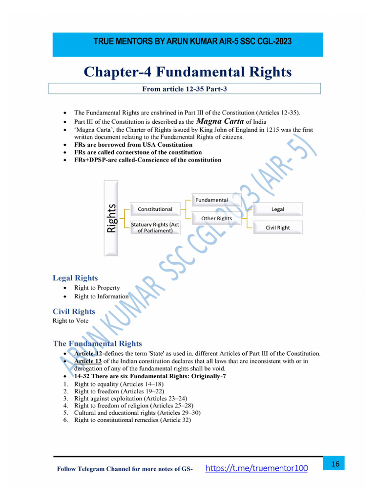 16 - Complete Polity Notes by Arun Kumar AIR-5 SSC CGL 2023 | PDF ...