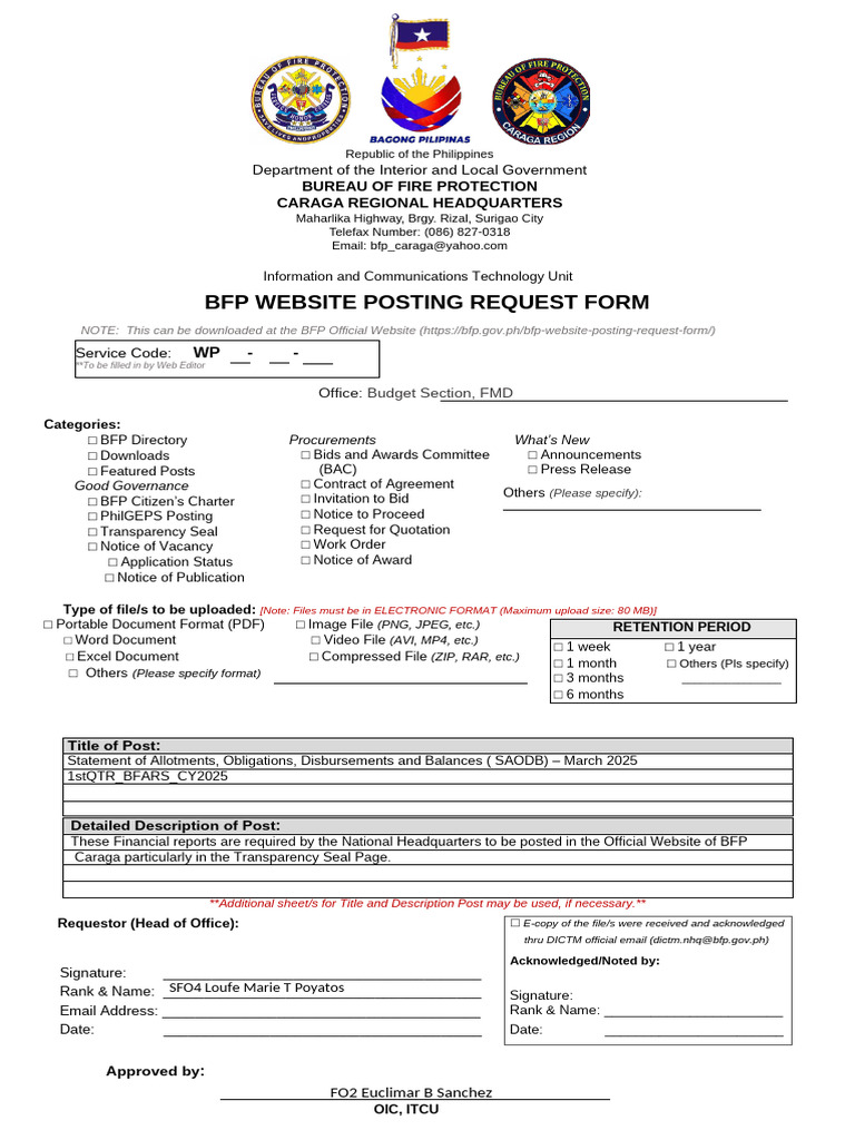 2.-BFP-QSF-SDMD-003-BFP-Website-Posting-Request-Form-rev01-2025 | PDF | Computer File | Computer ...