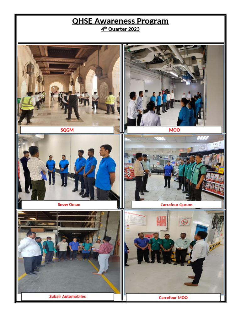 QHSE Awareness Program: 4 Quarter 2023 | PDF