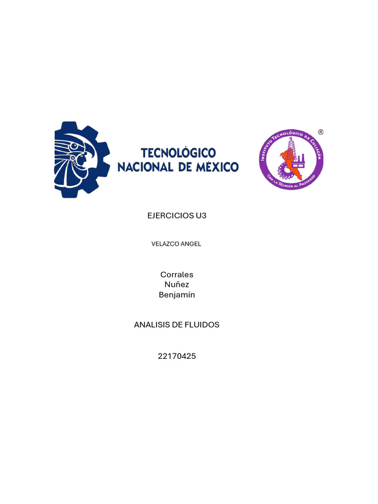Ejercicios U3 Fluidos | PDF