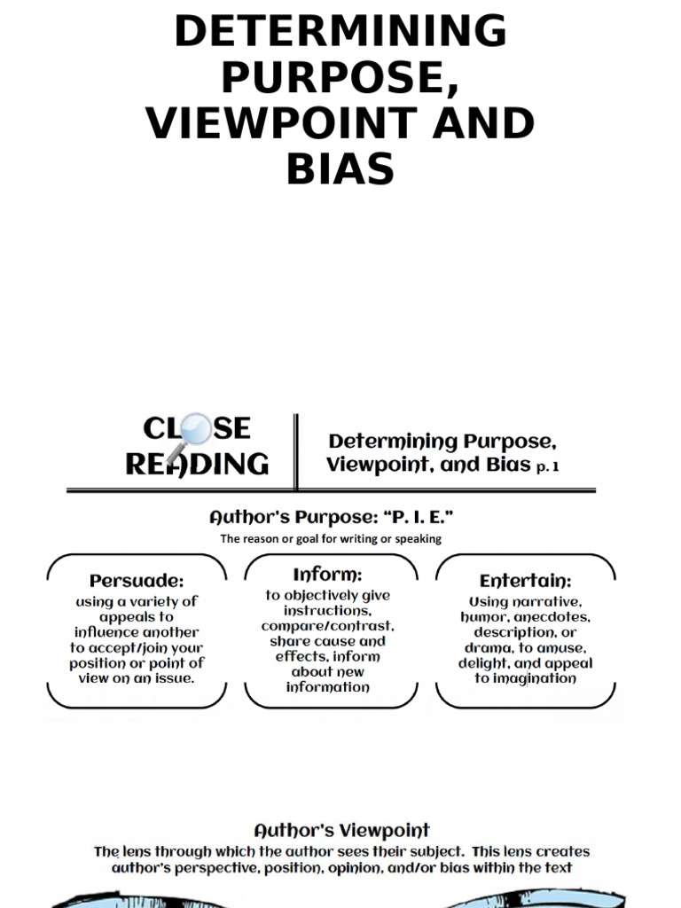 Determining Purpose, Viewpoint and Bias | PDF