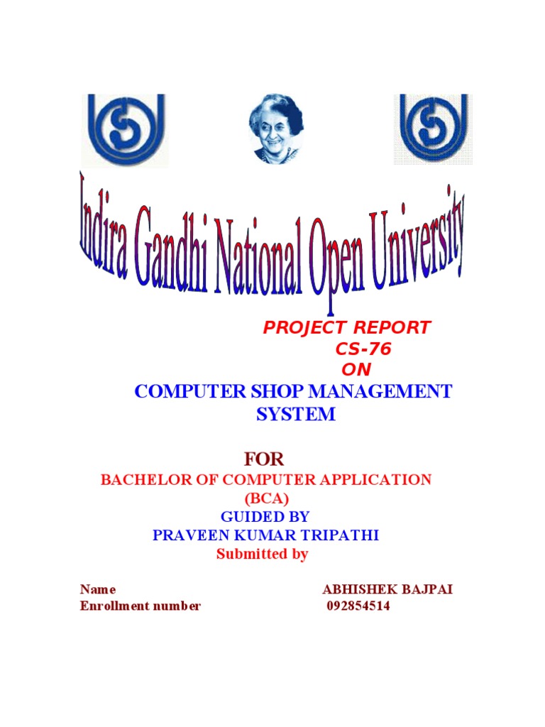 Computer Shop Management System: Project Report CS-76 ON | PDF ...