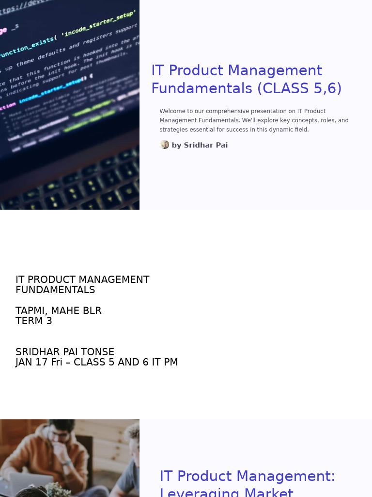 It PM Class 5,6 Notes | PDF | Marketing Research | Analytics