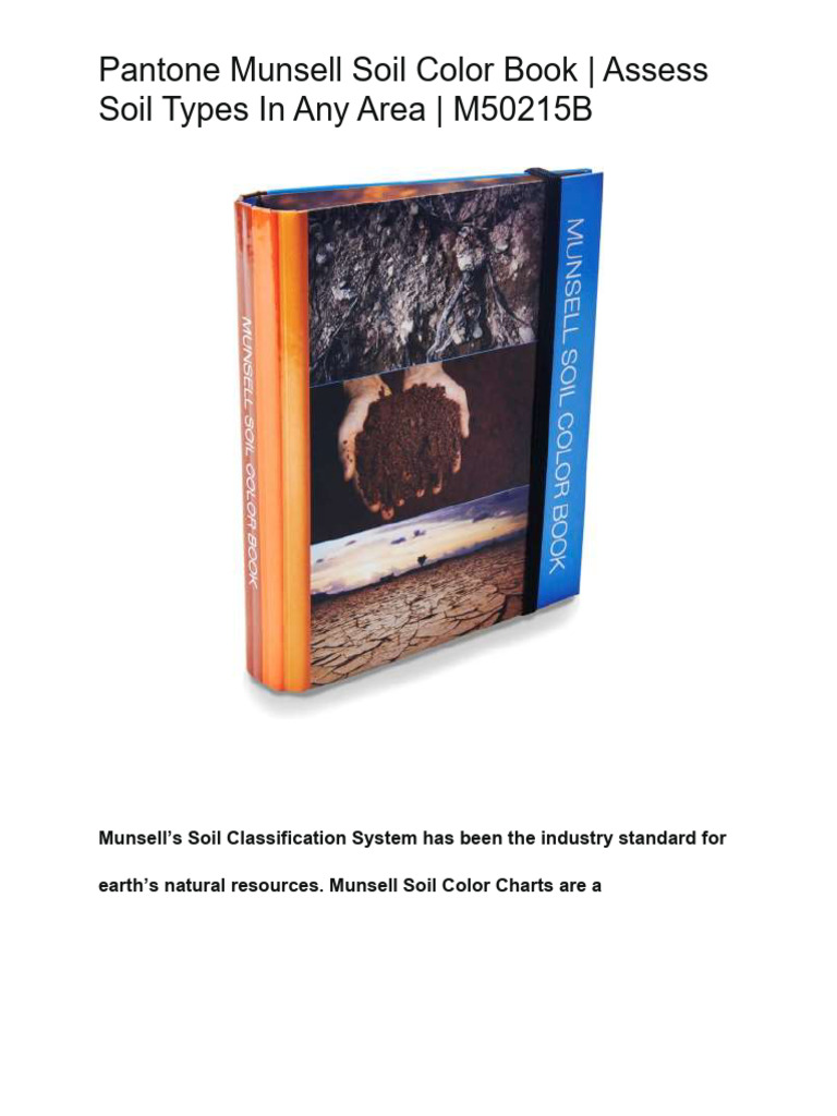 Pantone Munsell Soil Color Book - Assess Soil Types in Any Area ...