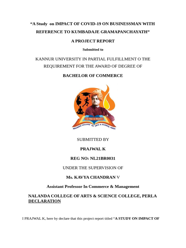 "A Study On Impact of Covid-19 On Businessman With Referenc | PDF | Economies