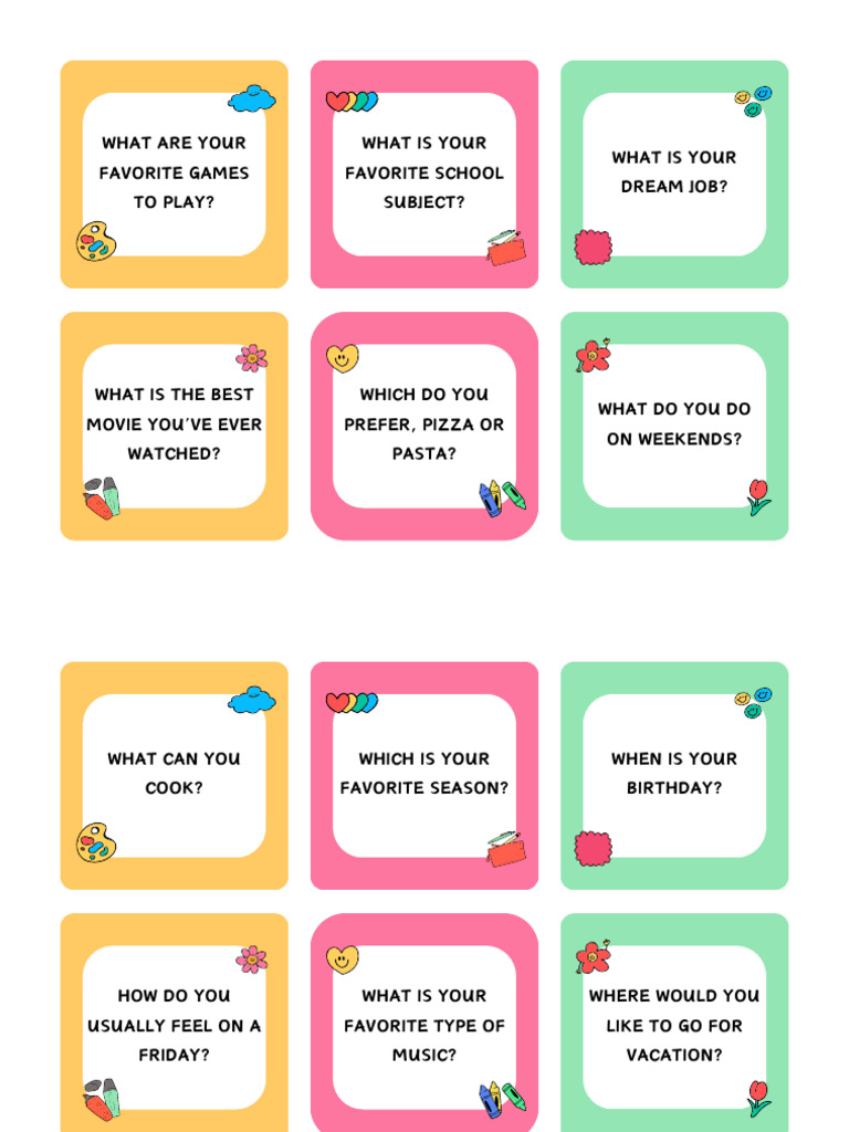 1.conversation Starters Cards | PDF