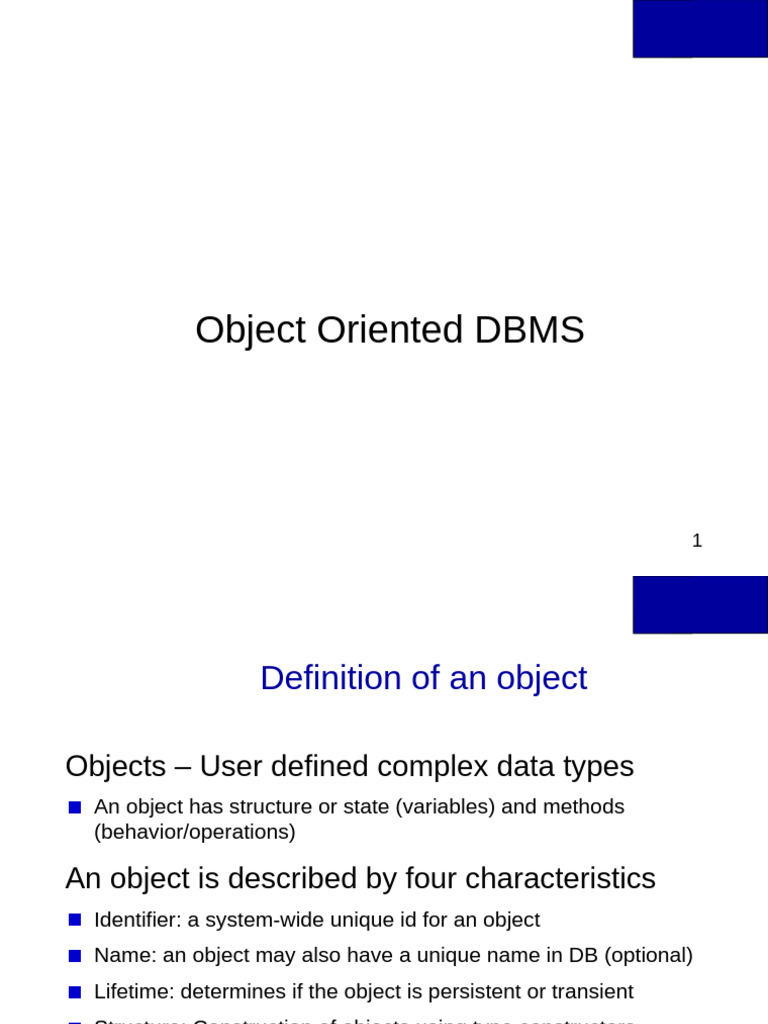 MIS6050 CH8 - Object Oriented Databases | PDF | Method (Computer ...