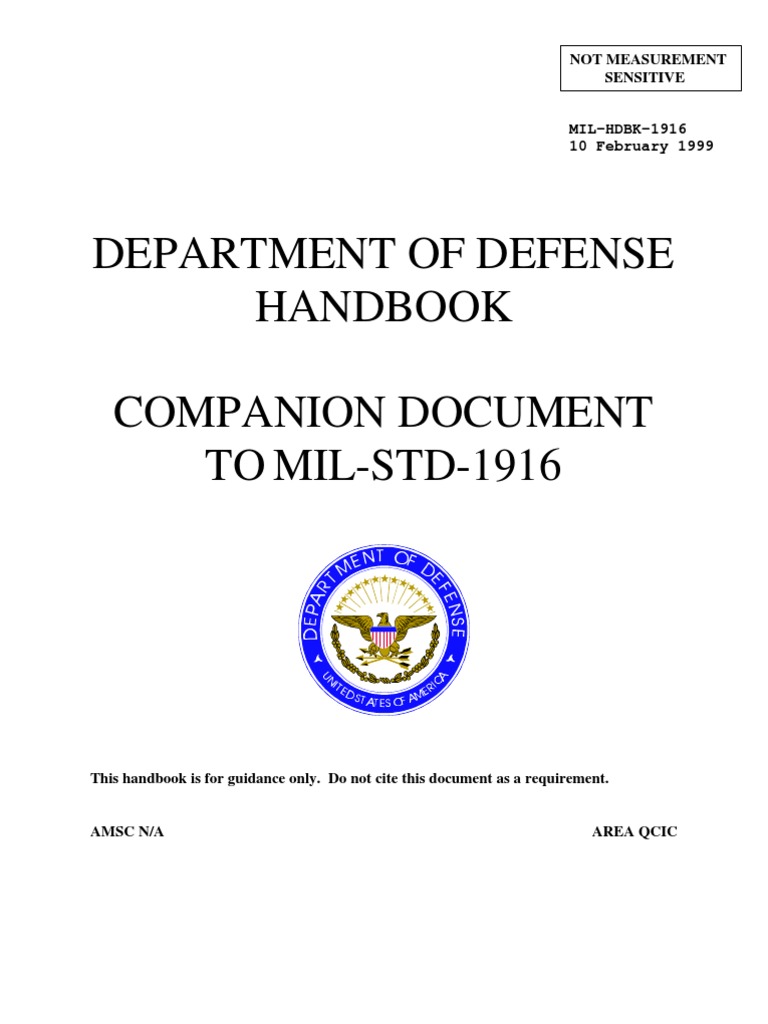 DoD Handbook for MIL-STD-1916 Guidance | PDF | Business Process ...