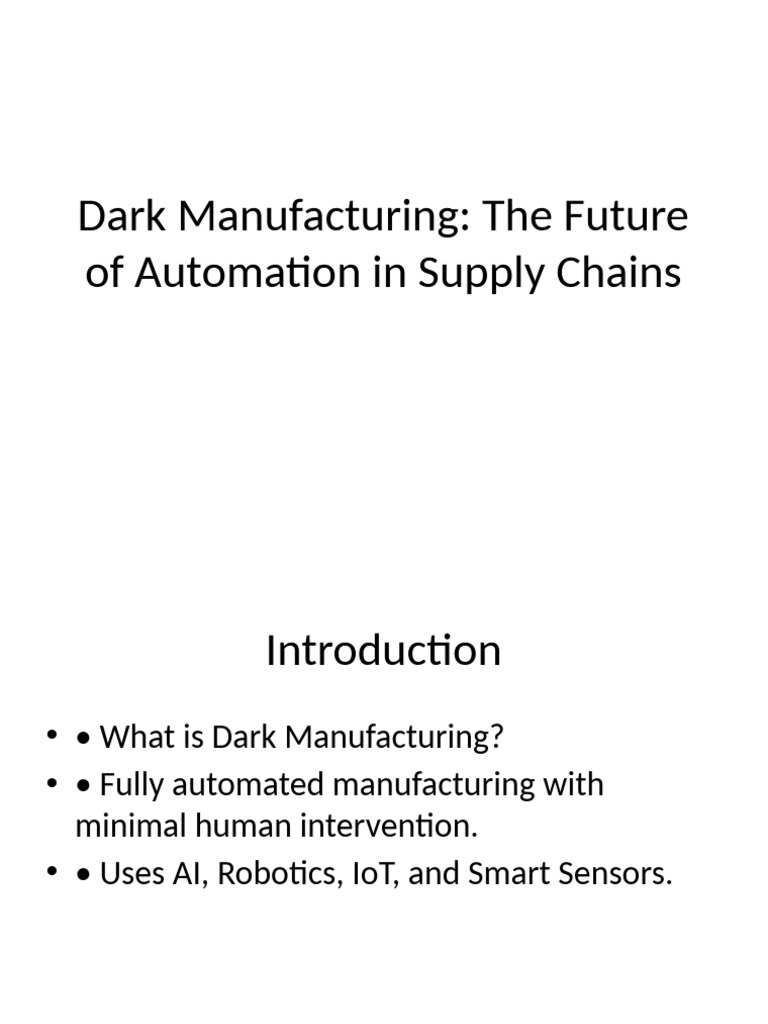 Dark Manufacturing Hackathon | PDF