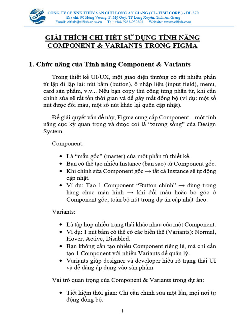 GIẢI THÍCH CHI TIẾT SỬ DỤNG TÍNH NĂNG Component & Variants TRONG FIGMA ...