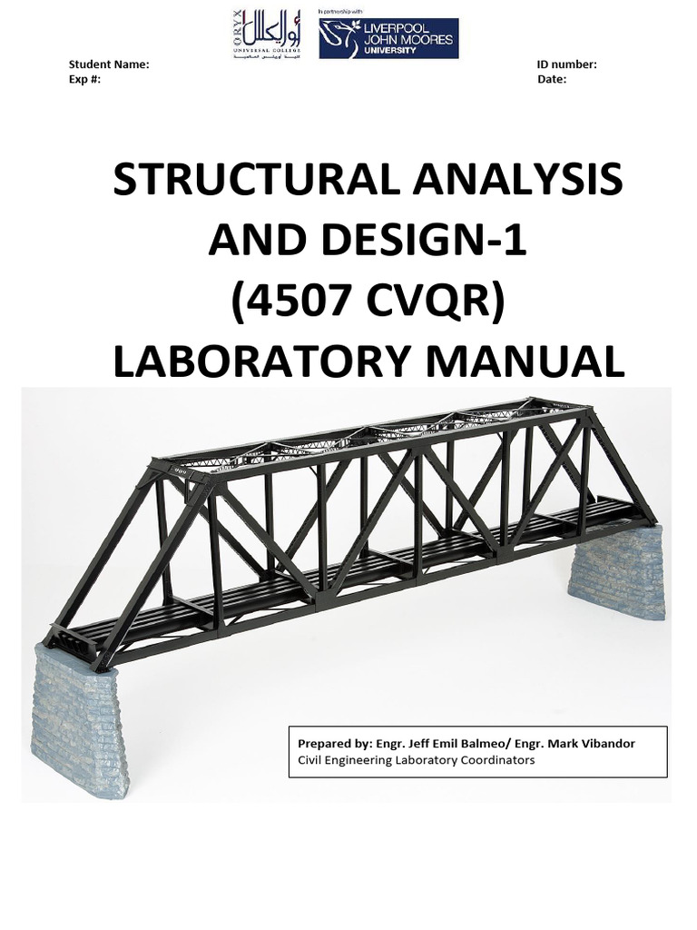 Structural Analysis Lab Manual | PDF | Bending | Truss