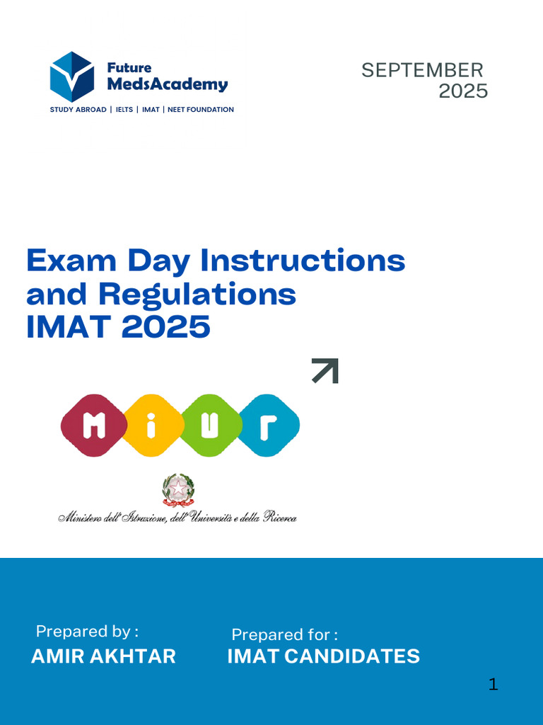 IMAT 2025 Exam Day Guidelines | PDF