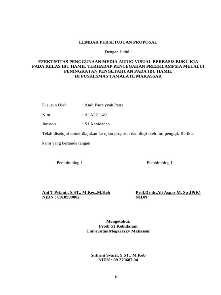 Lembar Persetujuan Proposal | PDF