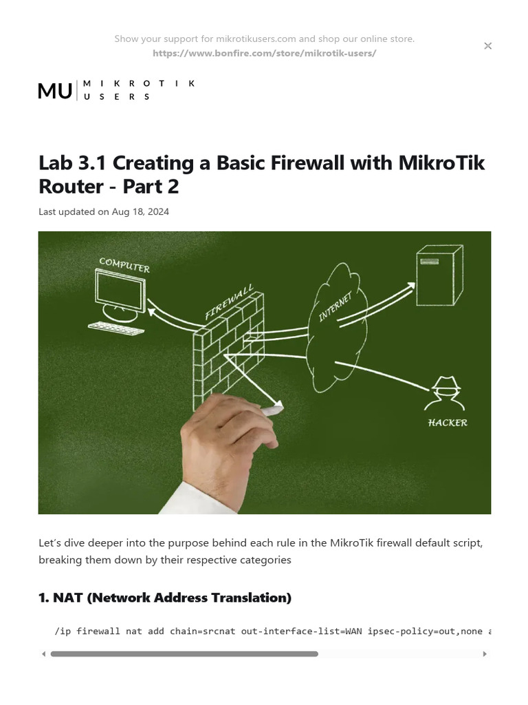 Lab 3.1 Creating A Basic Firewall With MikroTik Router - Part 2 | PDF ...