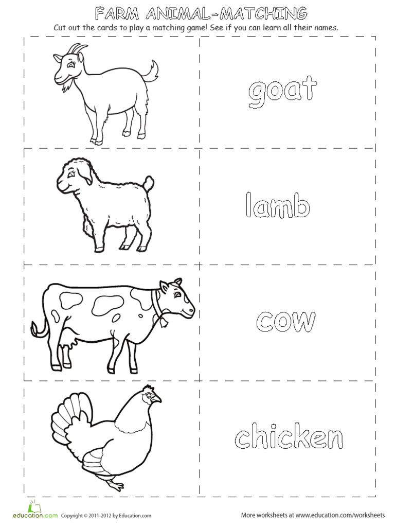 Farm Animal Matching Game | PDF