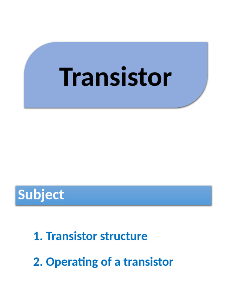 Understanding Transistor Basics | PDF
