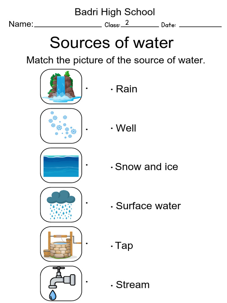 Blue Illustrative Weather Match Science Worksheet | PDF