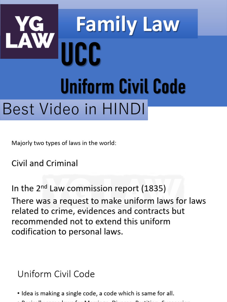 22 - Uniform Civil Code - YG Law | PDF | Justice | Crime & Violence