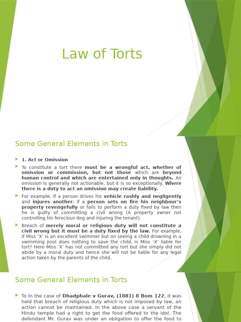 Elements of Tort How Is Tort Useful For The Human Rights | PDF | Tort ...