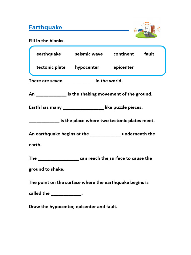 Earthquake Worksheet | PDF
