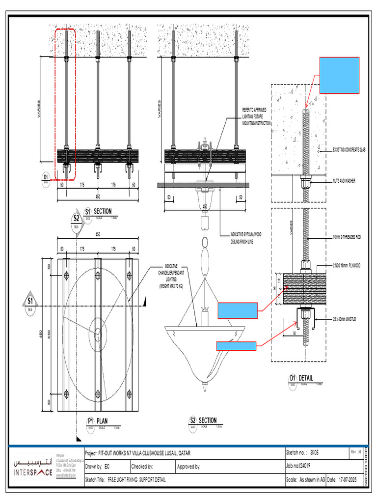 FF&E Light Fixing Support Detail | PDF | Building Materials