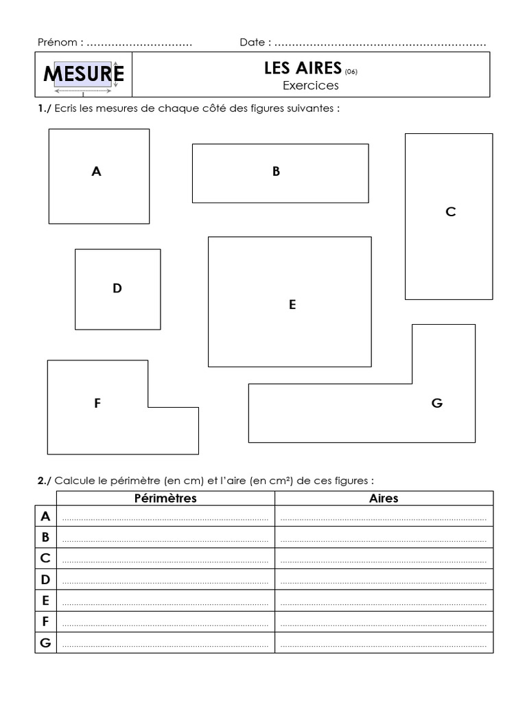 Aire Et Périmètre Exo 06 | PDF