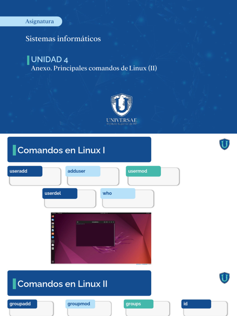 U4 RESUMEN ANEXO Principales comandos de Linux (II) | PDF