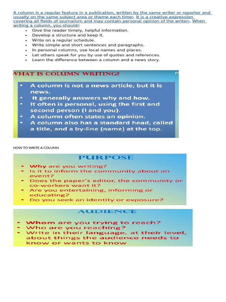 How to Write an Engaging Column | PDF