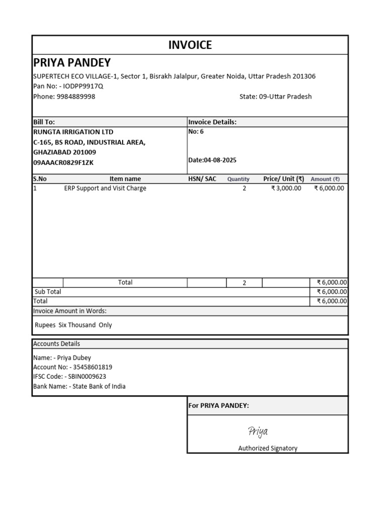 July Invoice | PDF