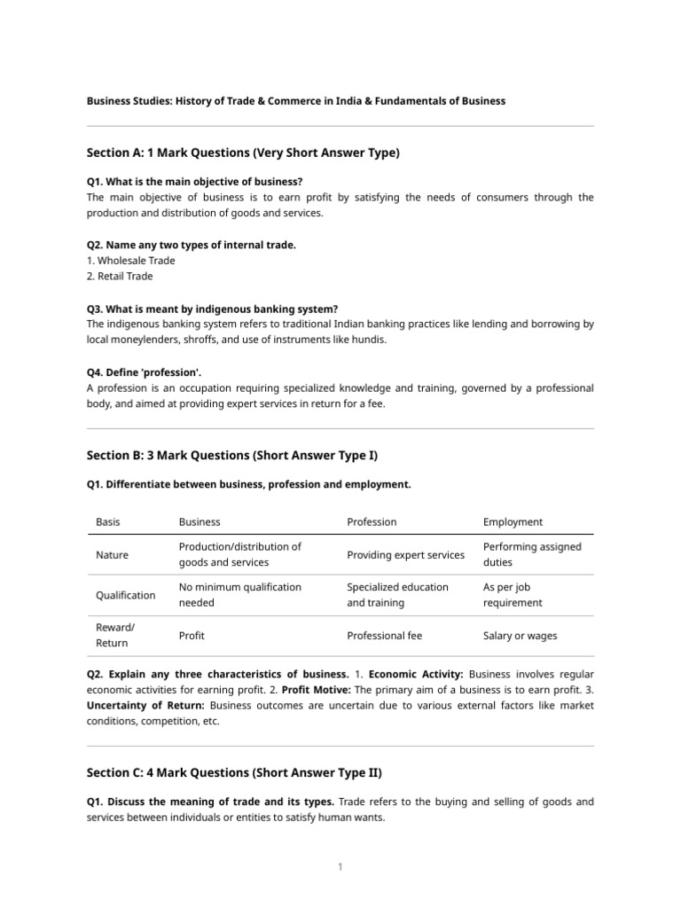 Business Studies Project Pdf Commerce Trade