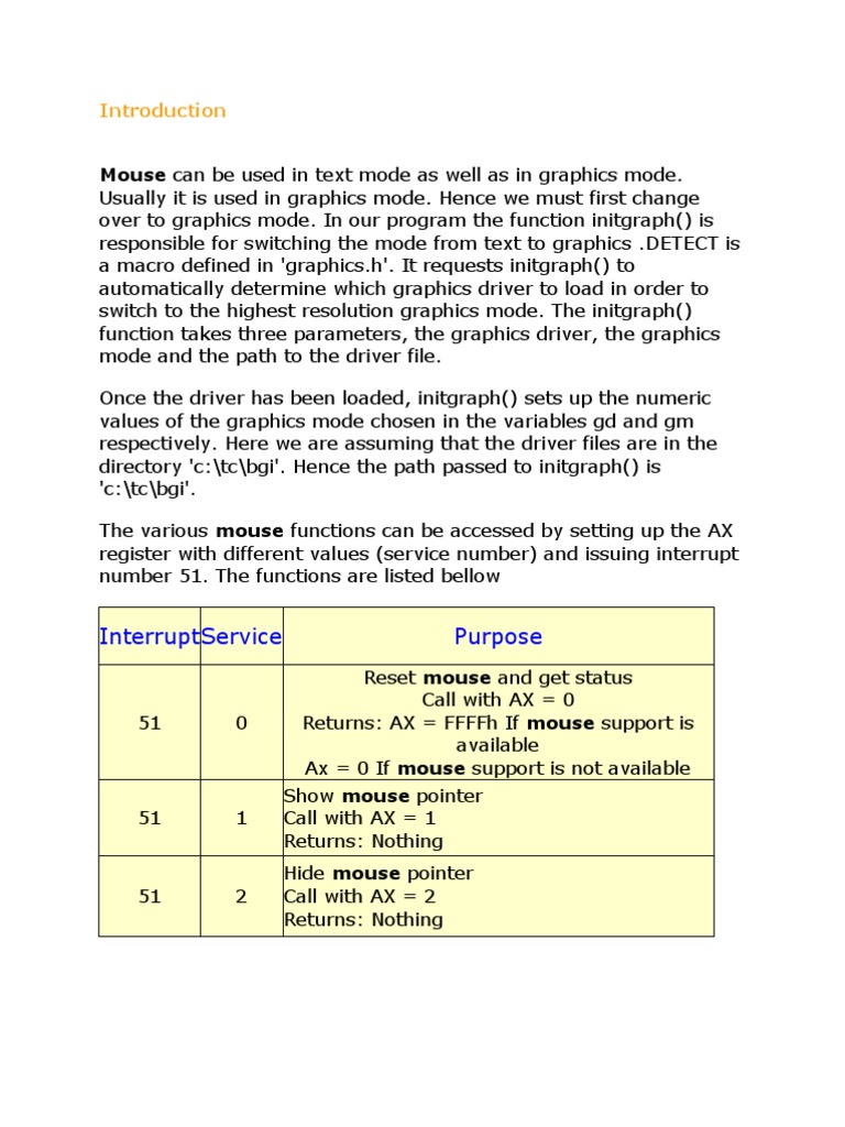 Mouse Programming 1 | PDF | Mode (Statistics) | Pointer (Computer ...