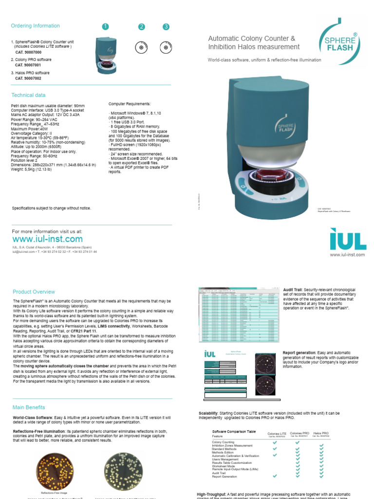 SphereFlash® Automatic Colony Counter | PDF | Computer Science ...